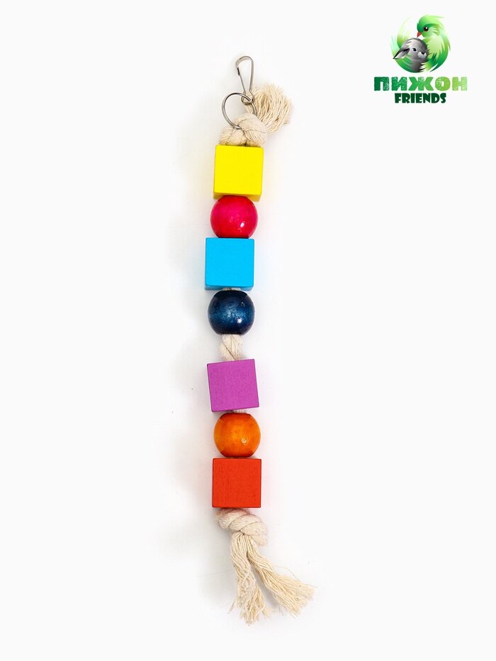 Игрушка для птиц «Кубики», 25×3 см, цвет микс