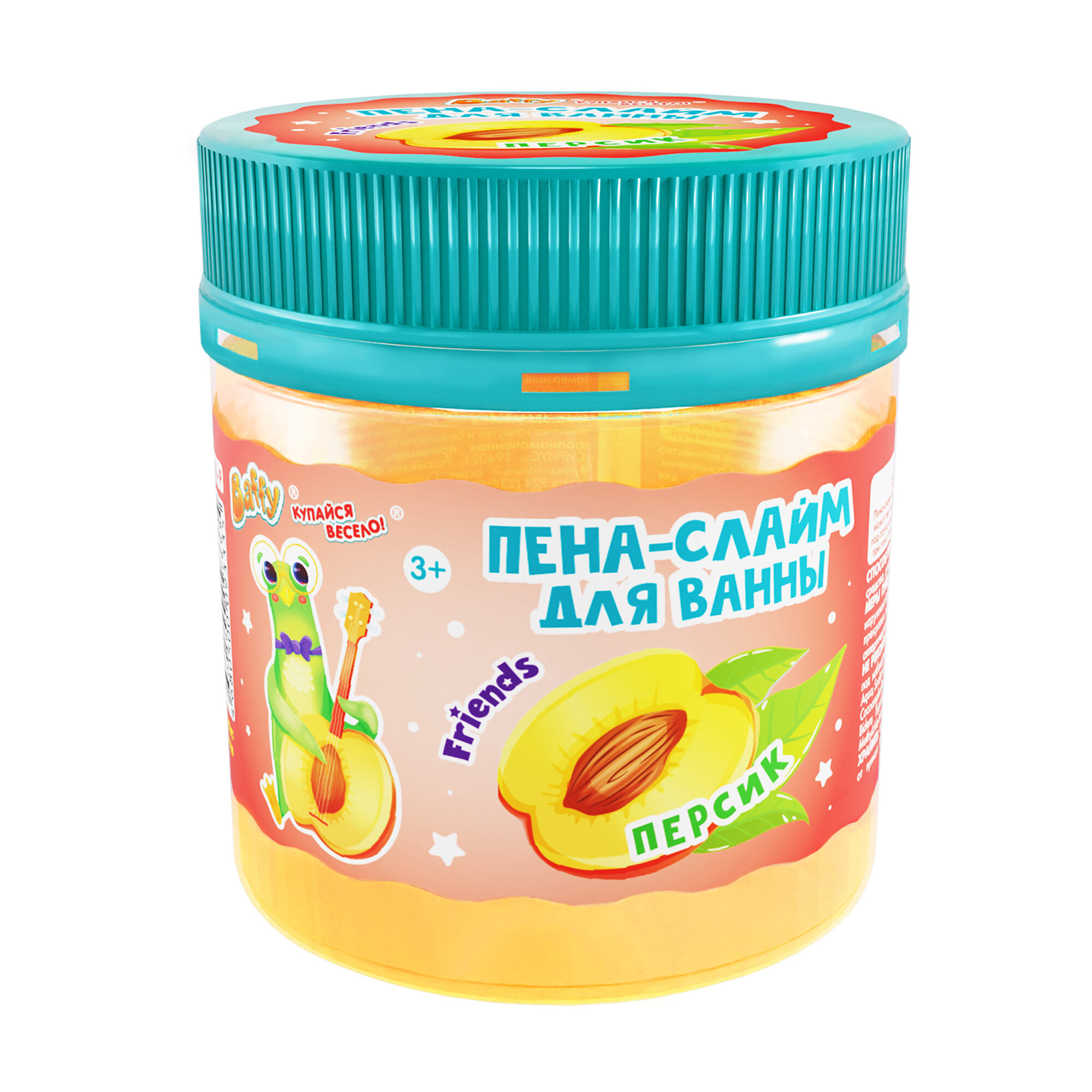 Пена-слайм для ванны детская BAFFY персик 150 мл