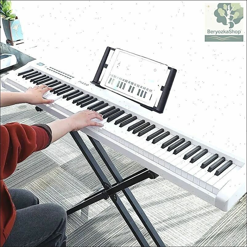 Цифровое пианино/ 88 клавишами и Bluetooth, белый, Складное пианино