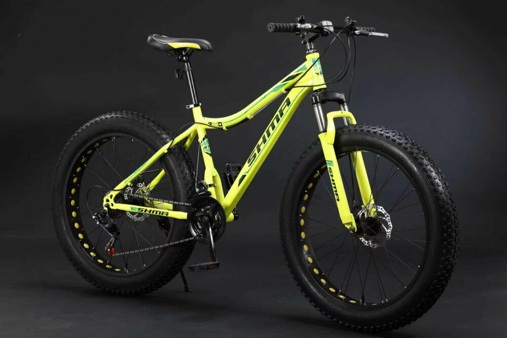 Велосипед Фэтбайк SHMA Bike FAT Bike 26 Желтый под рост 160-180 см
