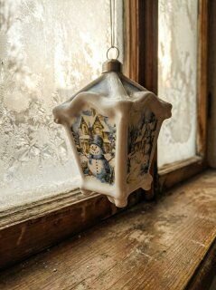 Елочная игрушка Фонарик Снеговик