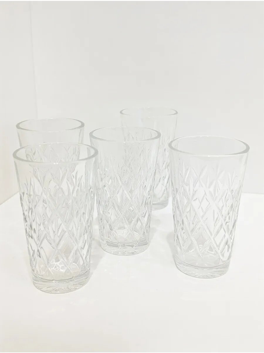 Набор стопок хрусталь 5 штук. Ромбы СССР