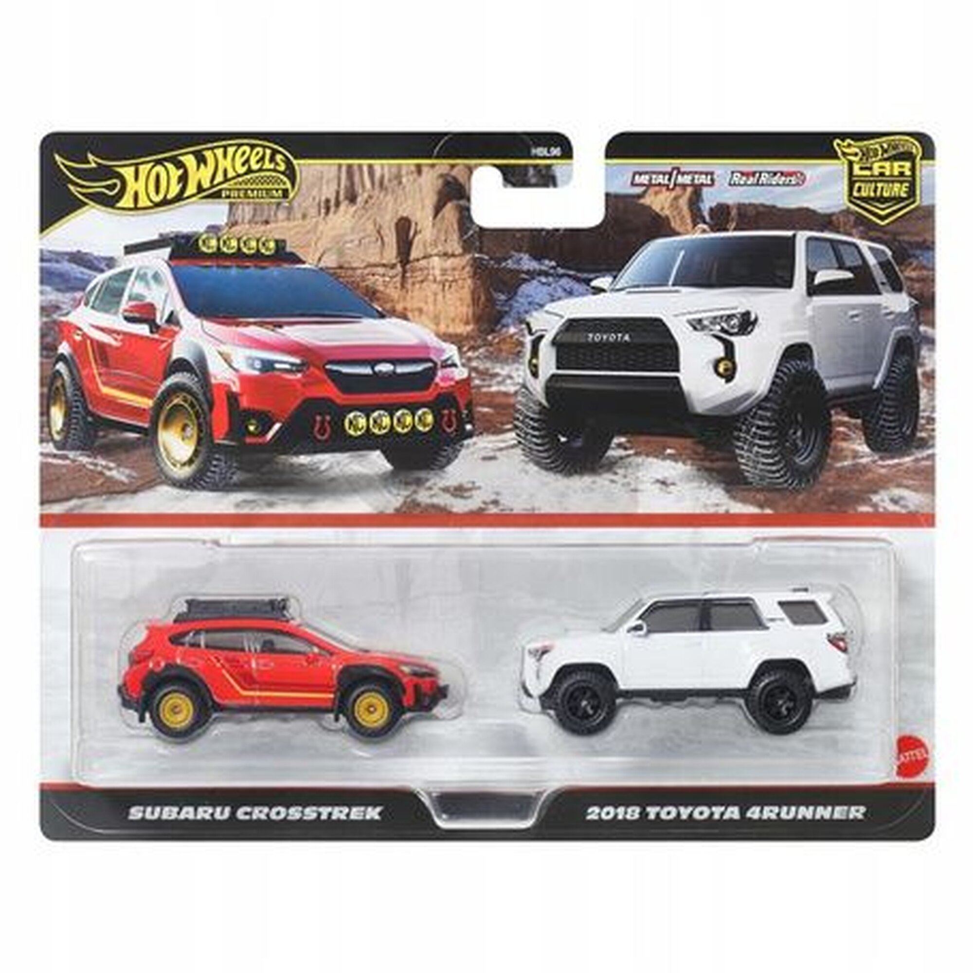 Игрушечный транспорт Hot Wheels - Набор из 2 машин - Toyota 4Runner / Subaru Crosstrek 2018, 1:64 - JBK98