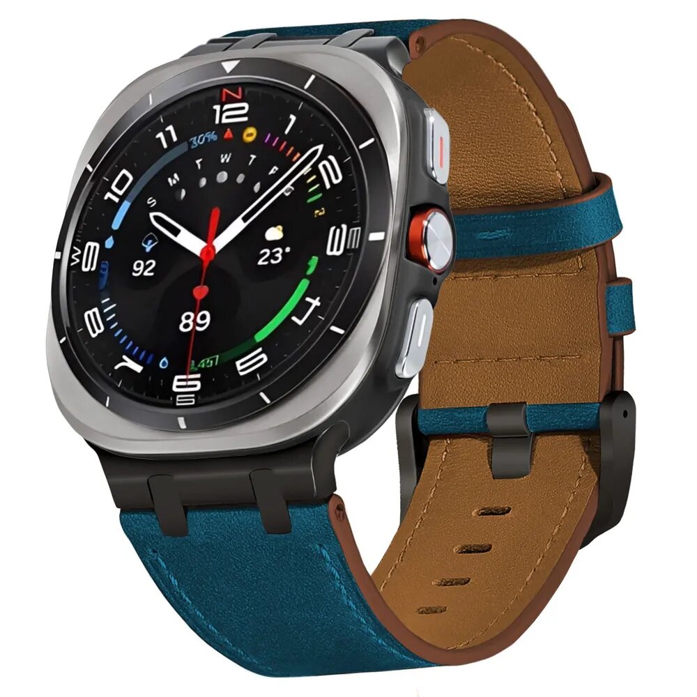 Бесшовный кожаный ремешок, подходит для Samsung Galaxy Watch Ultra 47 мм и Galaxy Watch8 40/44 мм/Classic 46 мм