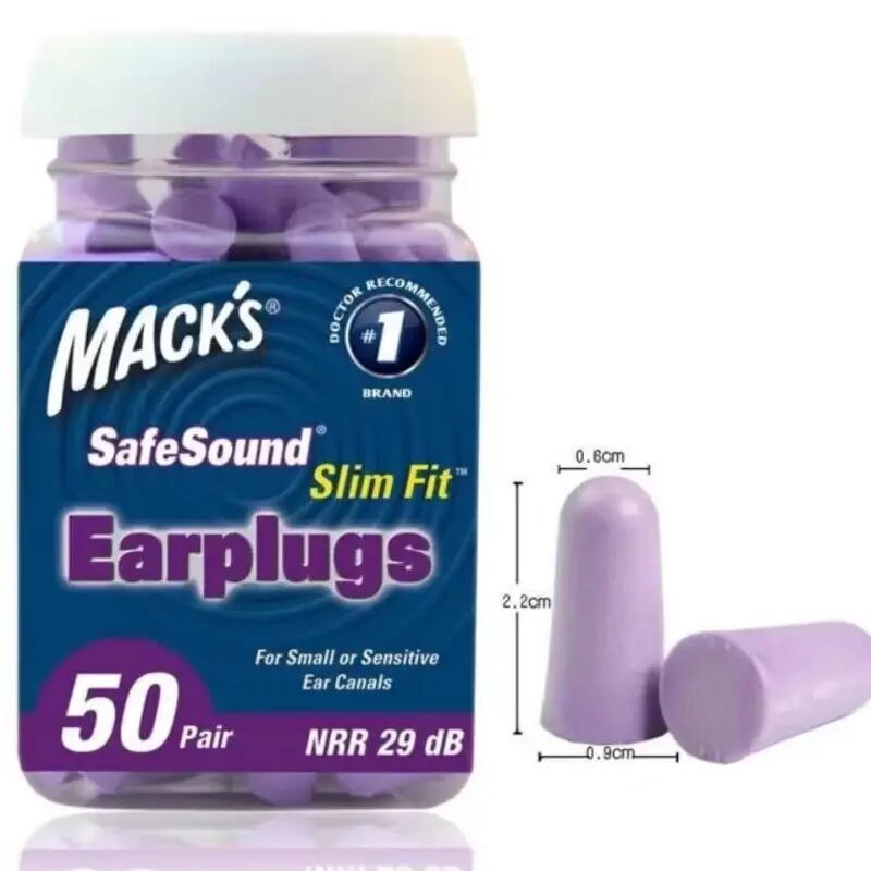 Mack's SafeSound Slim Fit Беруши, 50 пар, Child use