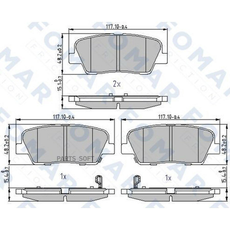 FOMAR-FRICTION FO241481 FO 241481 колодки дисковые задние!\ Hyundai Santa Fe, KIA Sorento 2.4/2.0D/2.2D 01/09>
