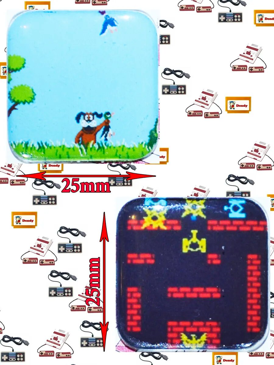 Набор 3D-наклеек "Утиная охота/Танки/Марио/Кот Феликс" 8BIT, для планшетов и смартфонов, 4 шт — фото 1