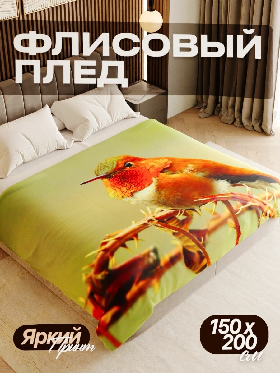 Плед флисовый 150х200 см мягкий теплый покрывало для дома
