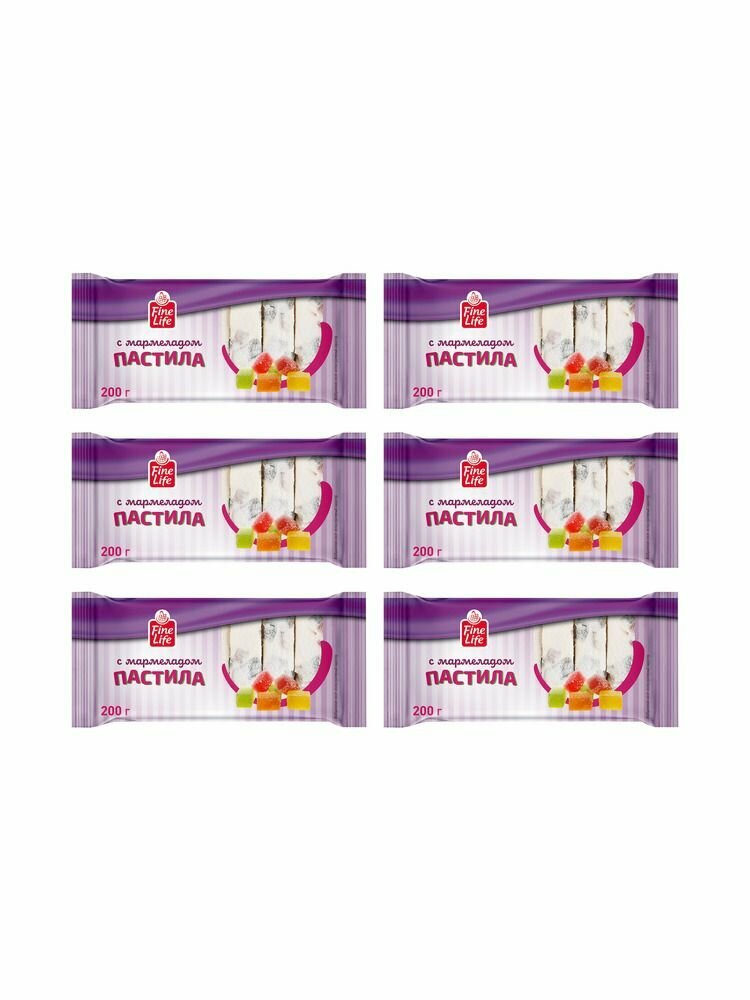 Fine Life Пастила с мармеладом, 200 г, 6 шт
