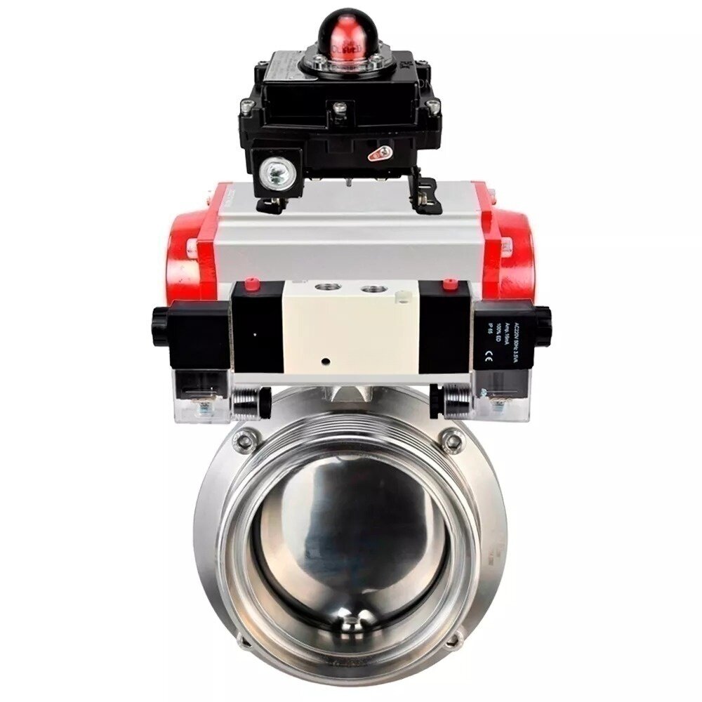 Затвор DN.ru 304-304-EPDM-2W-W-H Ду25 Ру10, с пн. прив. DA-052, пн. распр. PND1-T10-220VAC NAMUR, БКВ LSB-410