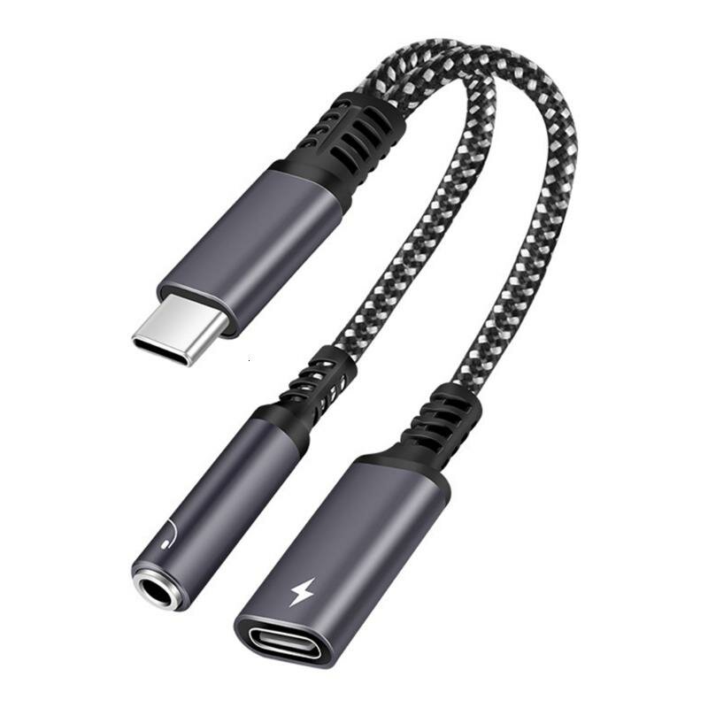 Портативный USB-C аудиоадаптер с подзарядкой, Серый