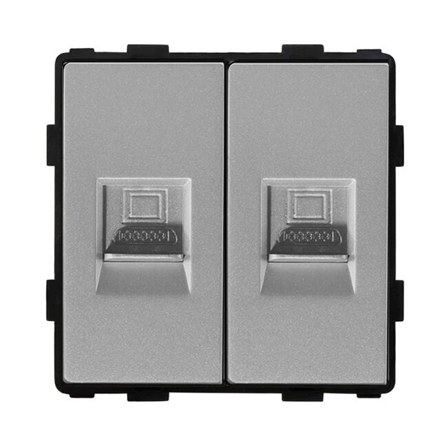 Механизм розетки интернет RJ-45, CAT5e/CAT5e, цвет серый