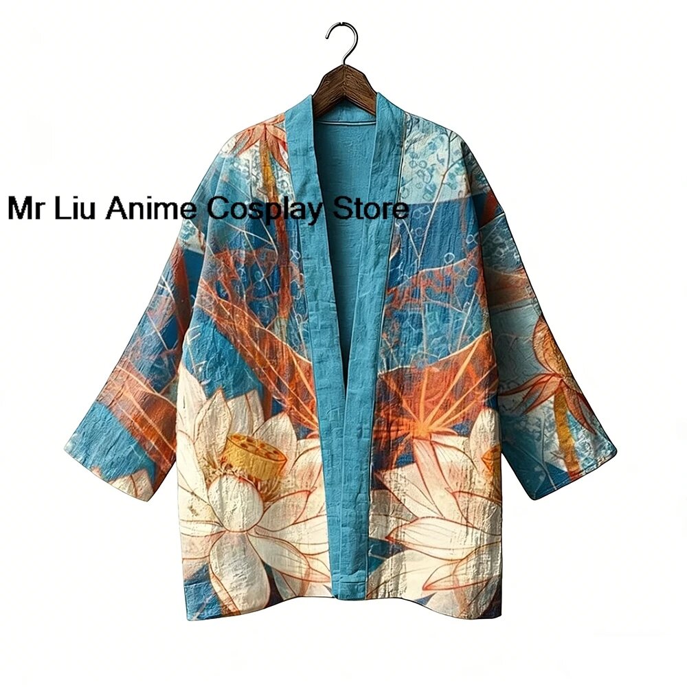 Кардиган-кимоно 3D-укё-э из полиэстера с японским принтом XL, Haori Jacket19