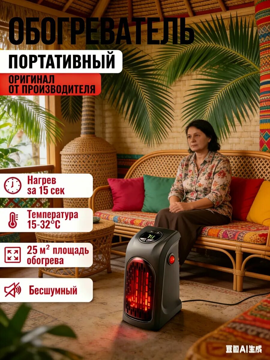 Портативный обогреватель для дома тепловентилятор напольный