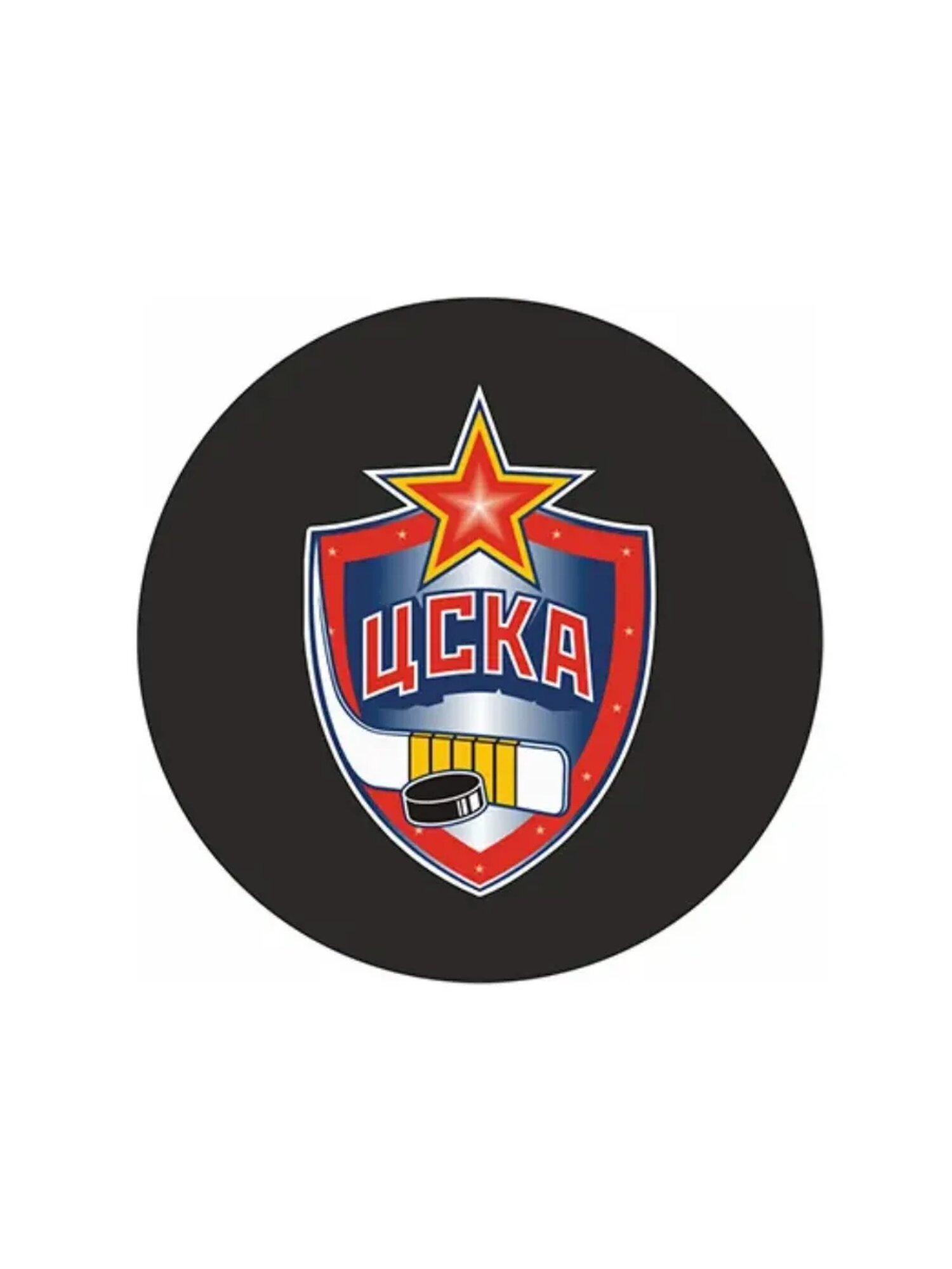 Шайба Sportfanat с логотипом с изображением 2004-2009, 76 мм, черный