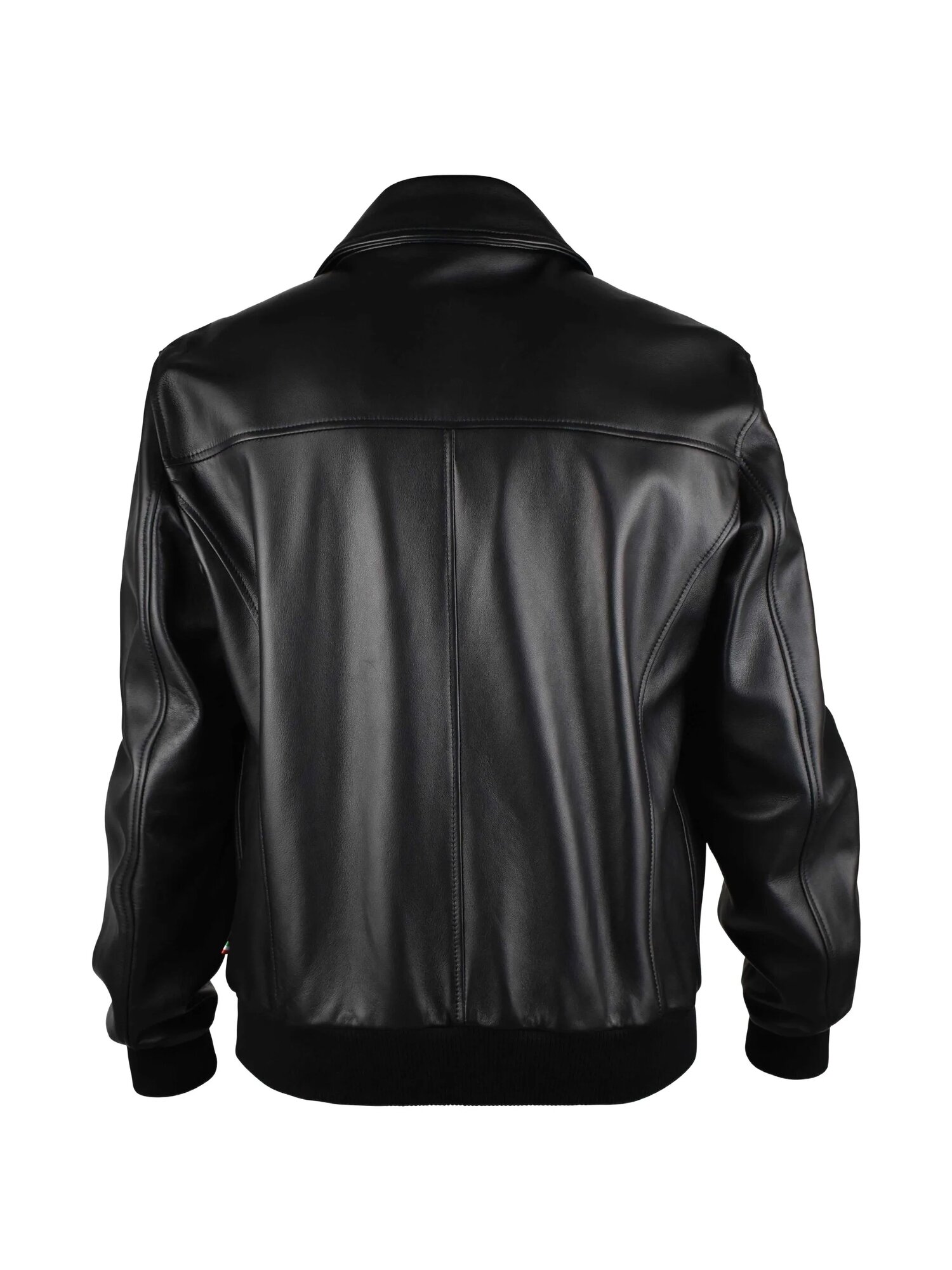 Куртка PHILIPP PLEIN Logo-patch leather jacket, размер 50, black/black — фото 1
