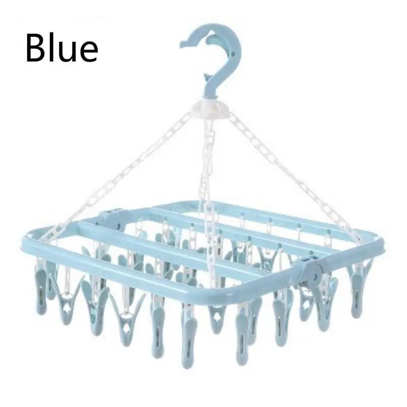 Складная сушилка для белья 32 прищепки Синий, Blue