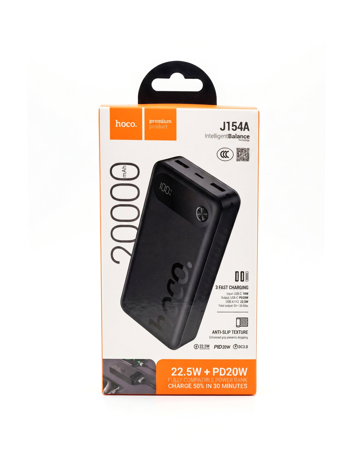 Внешний аккумулятор/Power Bank/Повер банк. Hoco J154А. 20000mAh. Быстрая зарядка.