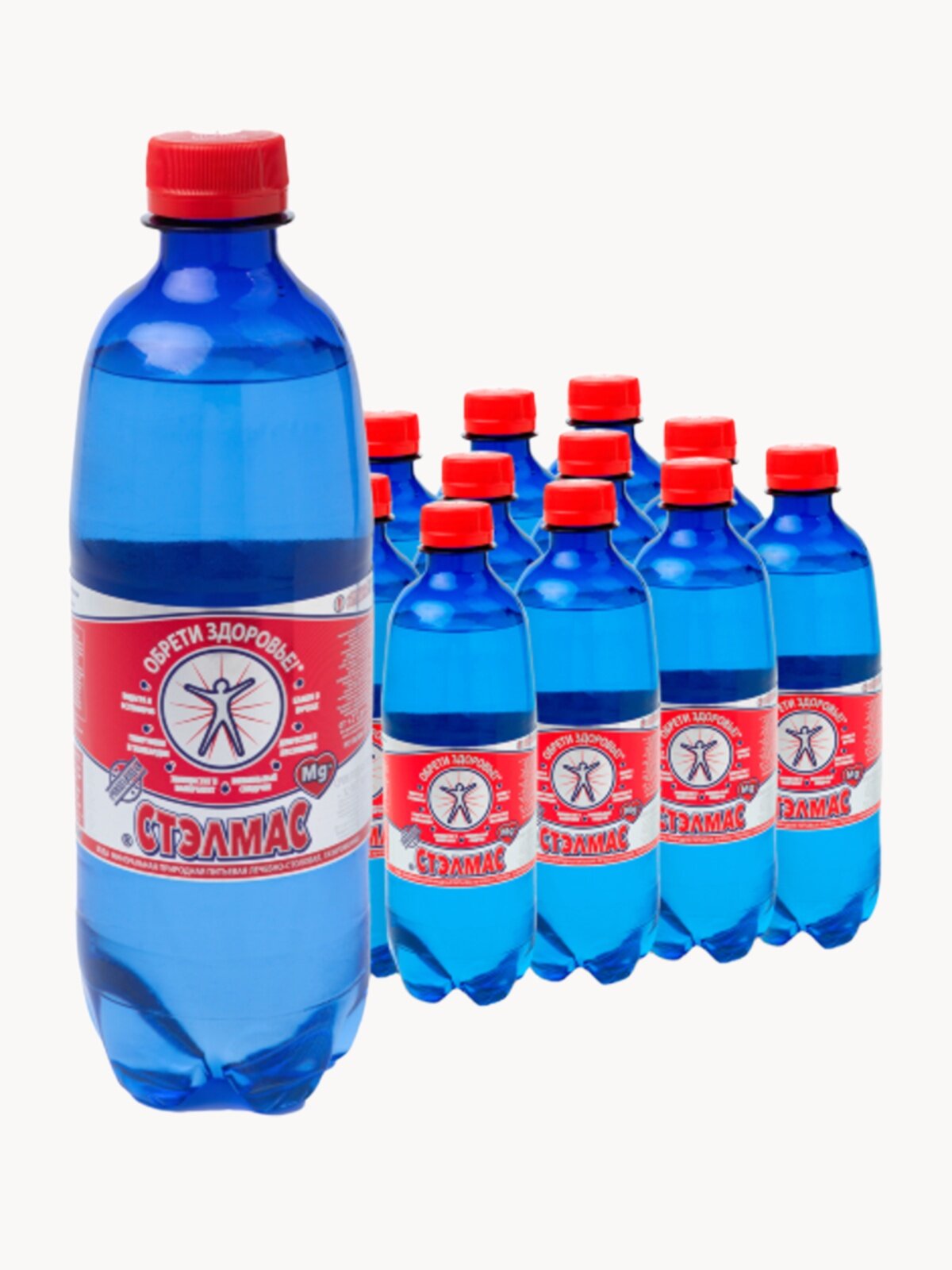 Вода минеральная STELMAS Mg+ (Стэлмас Магний) 0,5 л х 12 бутылок, газированная, пэт