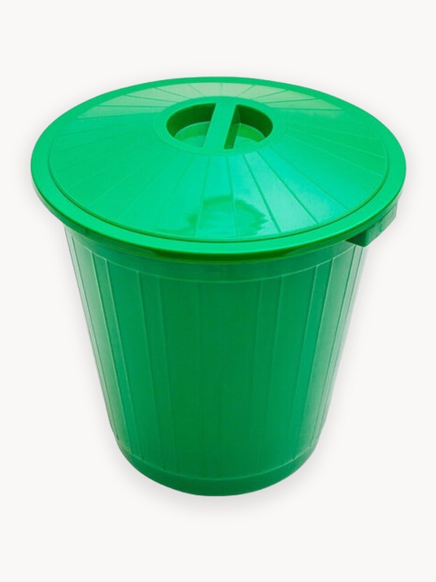 Бак Элластик-пласт круглый с крышкой 60л. (зеленый) арт. Б60Л-МТ001