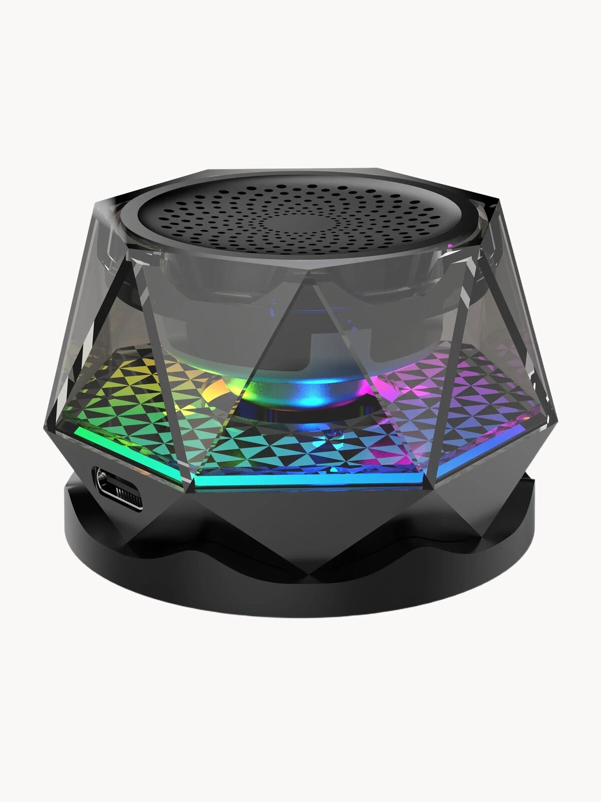 Колонка блютуз беспроводная магнитная, портативная мини колонка Bluetooth RGB черная cфера