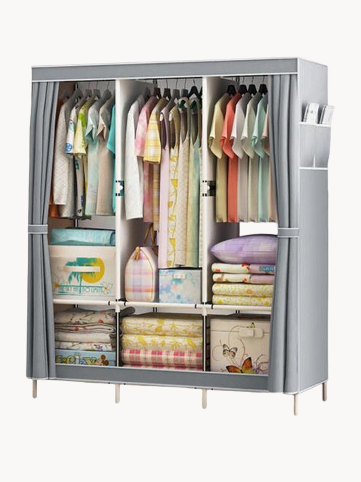 Шкаф тканевый складной для одежды и обуви в спальню для хранения