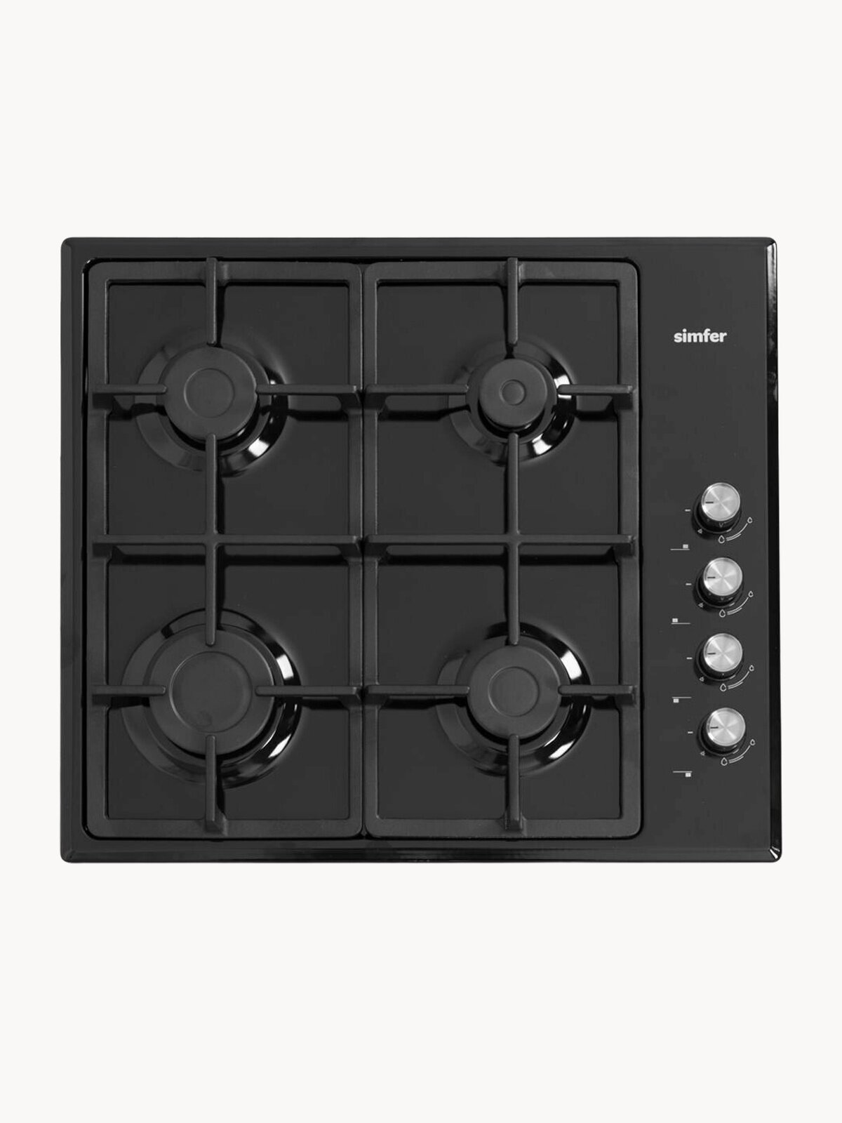 Варочная панель газовая Simfer 60см, электроподжиг, чугунные решетки, эмалированная сталь, 5 ЛЕТ гарантия, турция