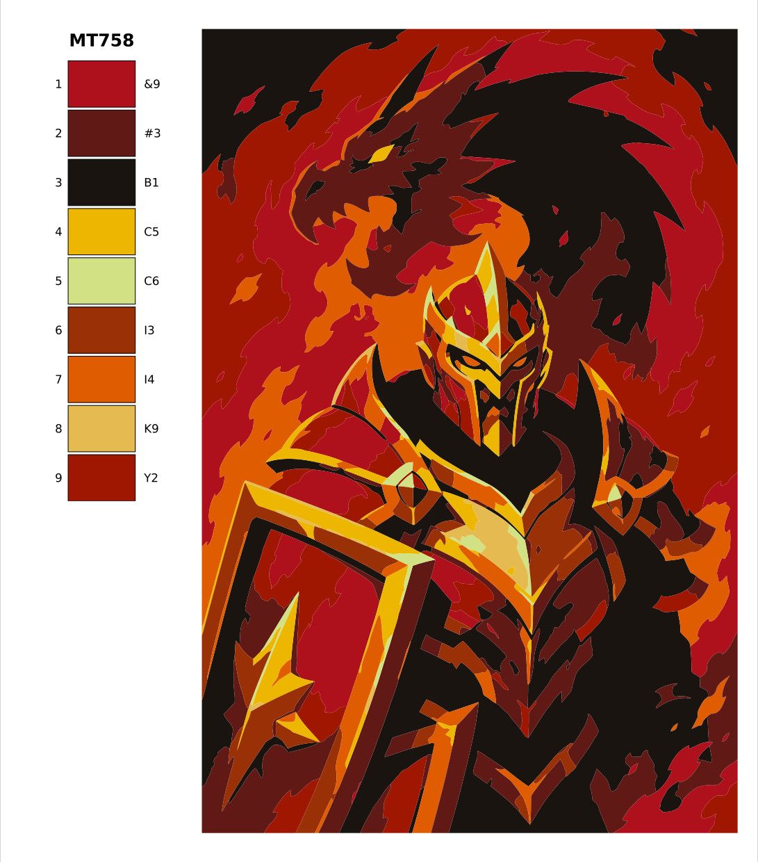 Детская картина по номерам MT758 "Игра Dota2. Dragon Knight" 20х30