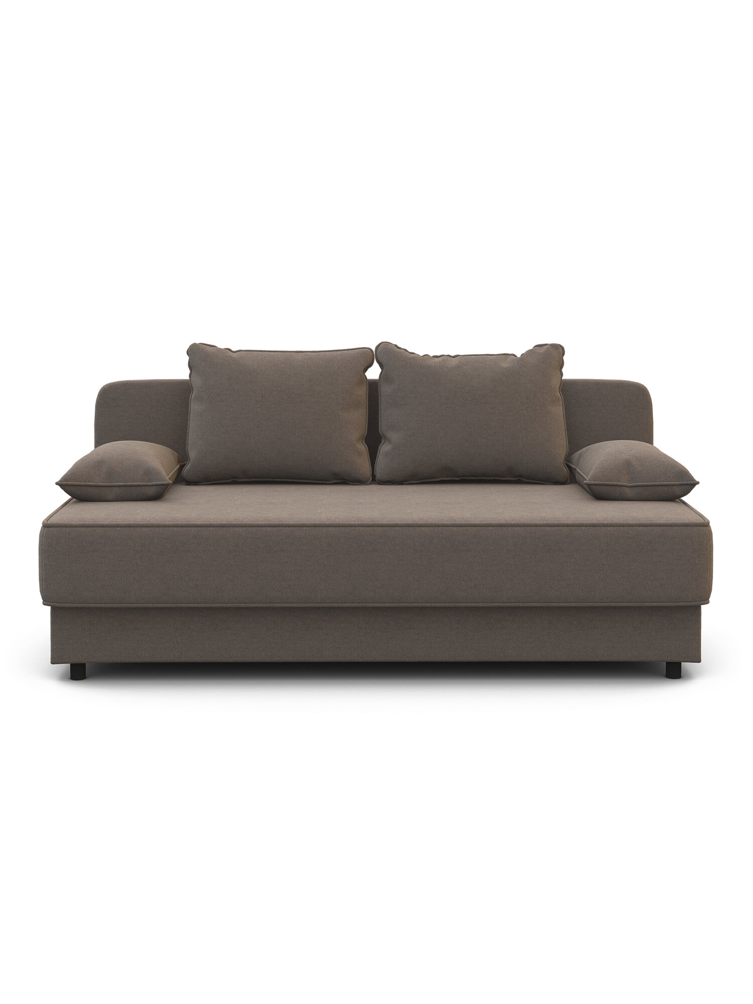 Диван Кушетка Прима 77х194 см, с ящиком для белья, велюр светло-коричневый