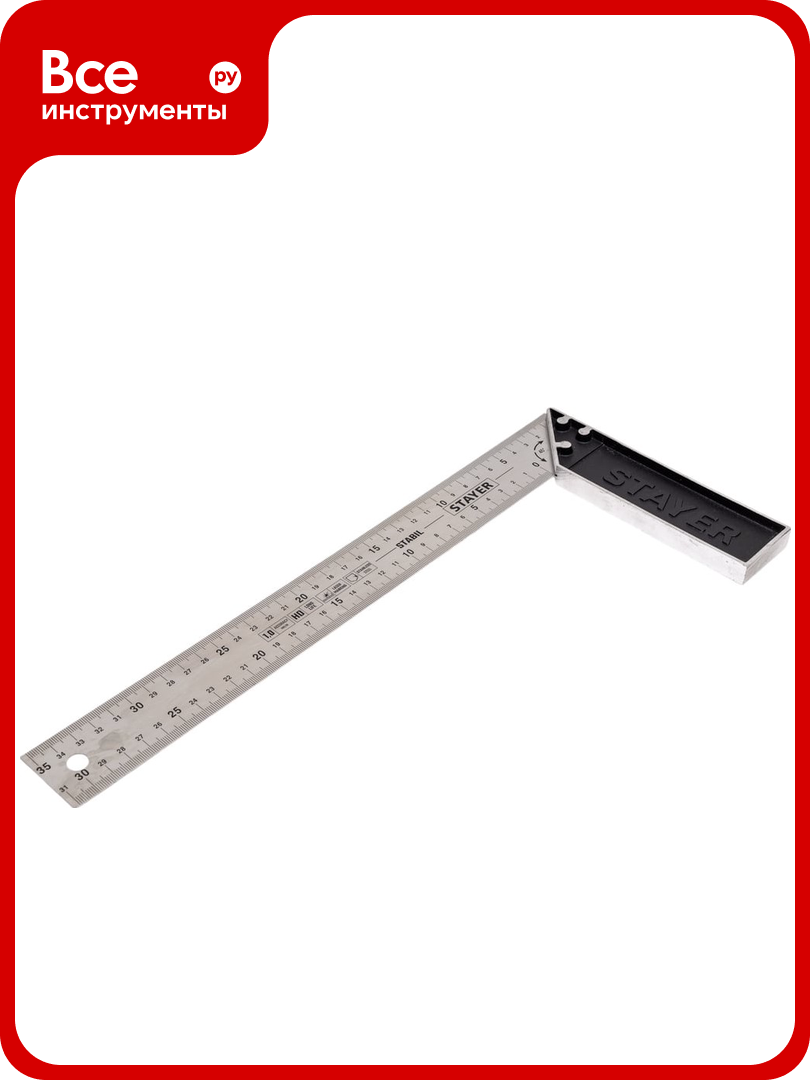 Столярный угольник STAYER Stabil 350 мм с нержавеющим полотном 3431-35_z02