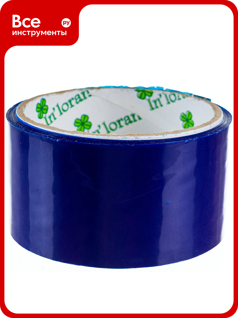 Липкая лента InLoran 48 мм х 24 м, синяя С05, 48 мм