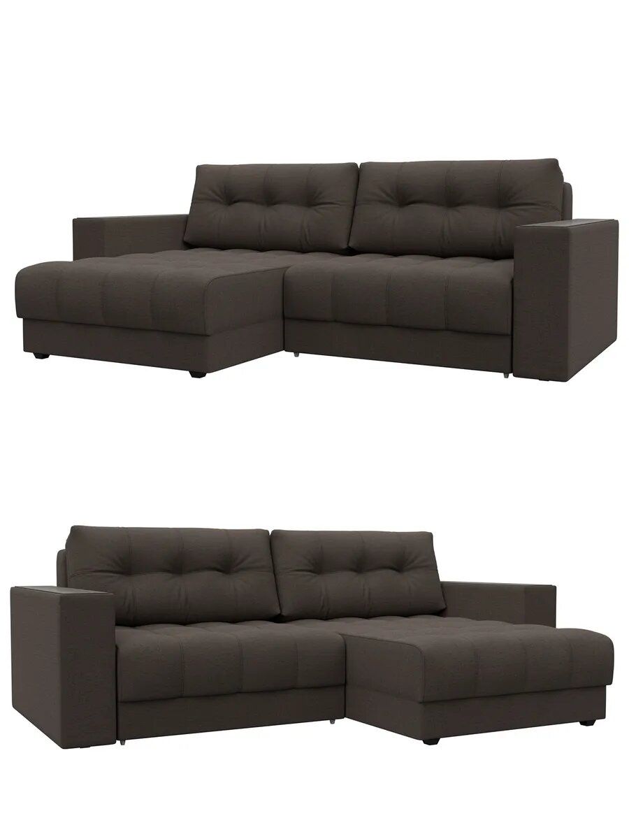 Диван угловой Лазурит 235x91x159 см, с универсальным углом, спальное место 143х192 см, ящик для белья, рогожка