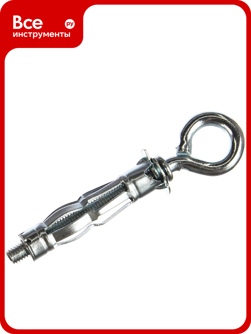 Анкер дюбель Tech-Krep Молли R с кольцом М6х52 4 шт пакет 112295, стальной дюбель‑бабочка для крепления в бетонных