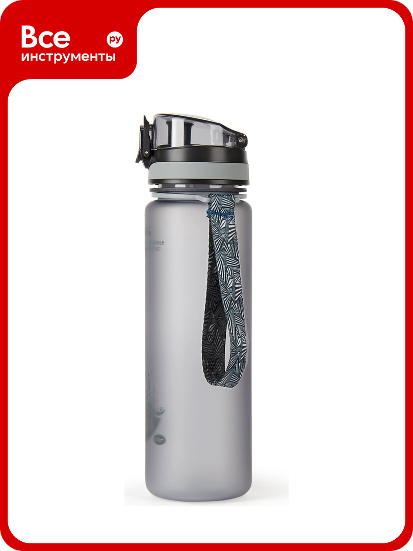 Бутылка для воды BAROUGE ACTIVE LIFE с нескользящим покрытием BP-915/100 600 мл/серый/бутылка