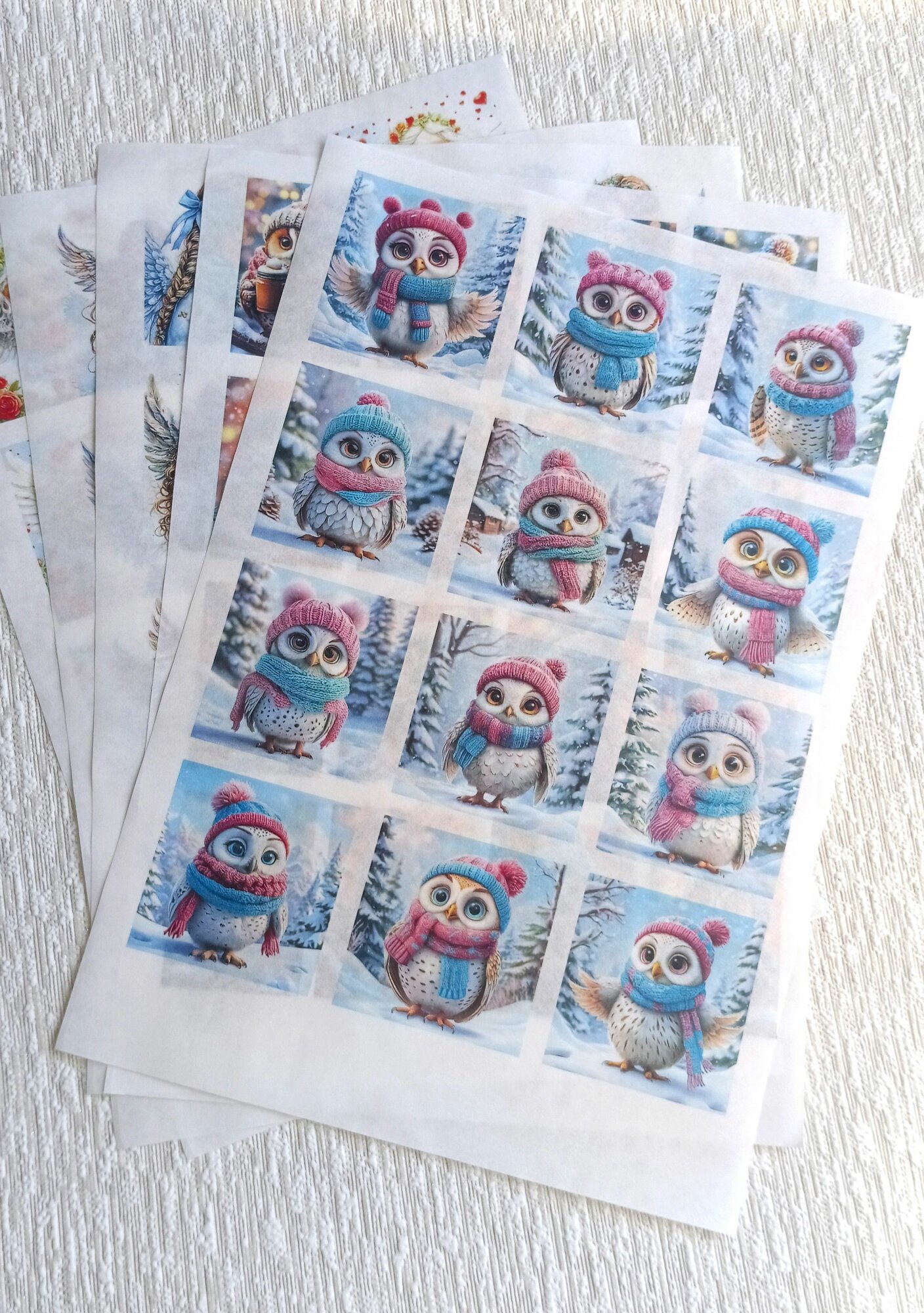 Набор бумаги для декупажа 5 листов А4, 40 гр/2м.