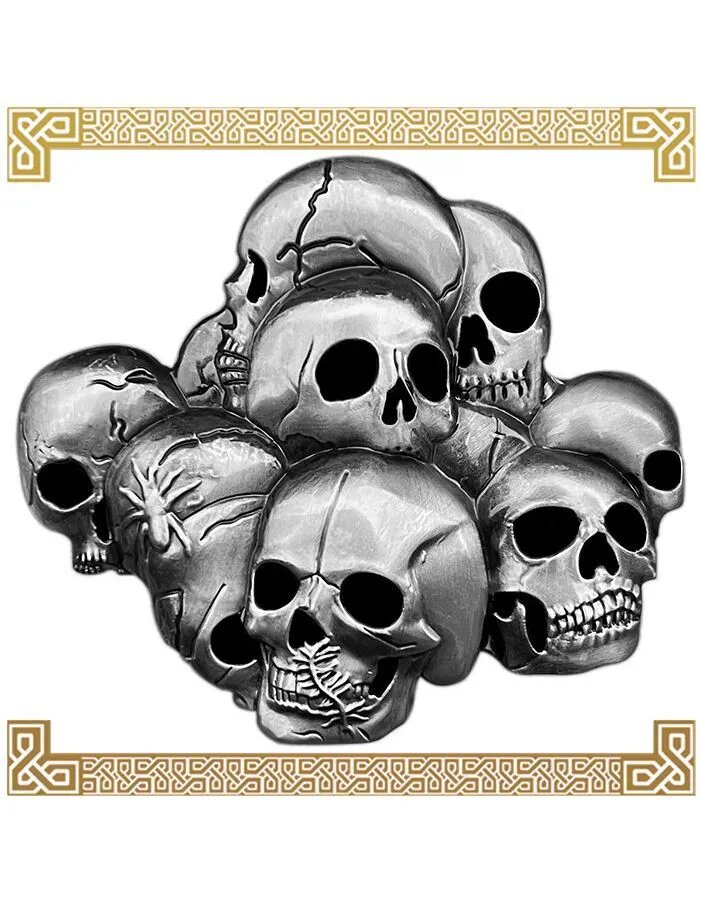 Байкерская пряжка на ремень бляха оригинальная черепа 8.8х7.7см