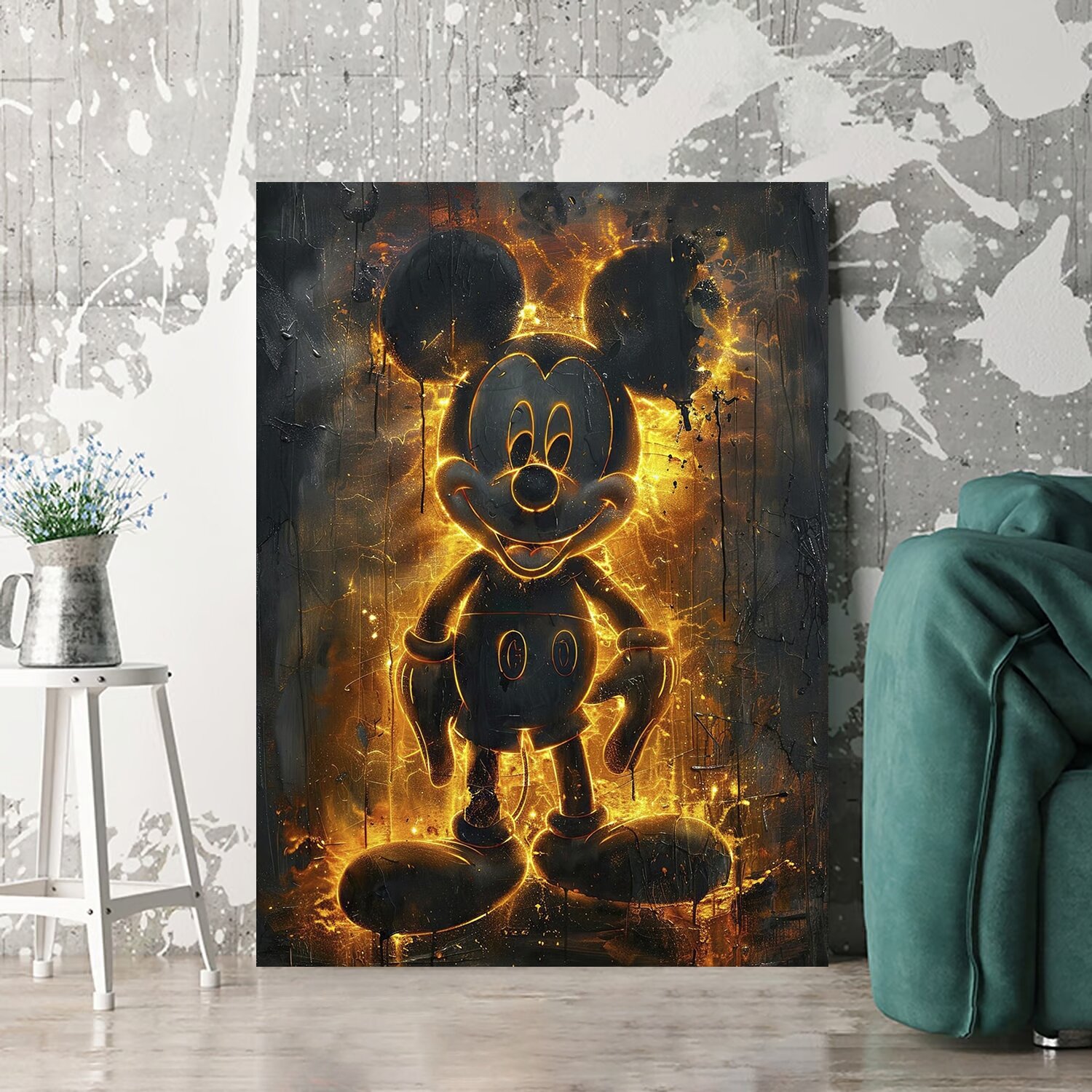 Картина на стену для интерьера - "Микки Маус, мультперсонажи", 30х40 см.