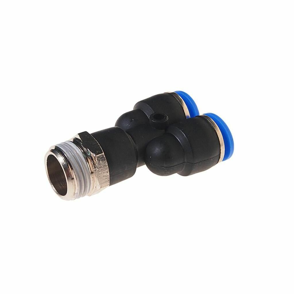 Фитинг для пластиковых трубок 1/2" Y-образный 12мм с наружной резьбой, арт RFSPX1204 ROCKFORCE