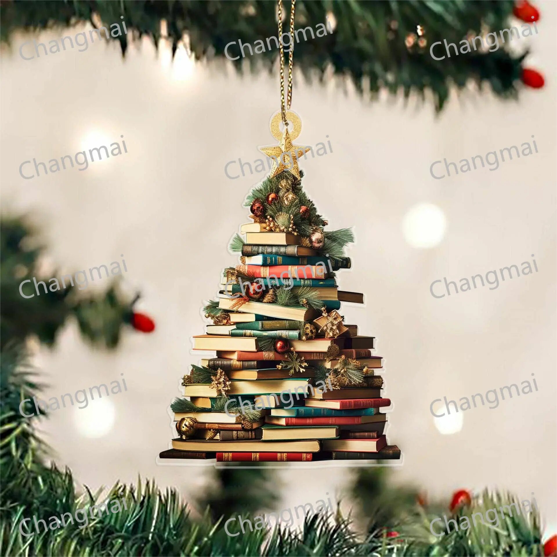 Книжные полки "Рождественская елка", кулоны-подвеска, 5 штук