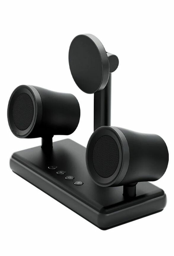 Настольная зарядка со стерео колонкой EnergEA MagAudio Stand, темно серый (Gunmetal)