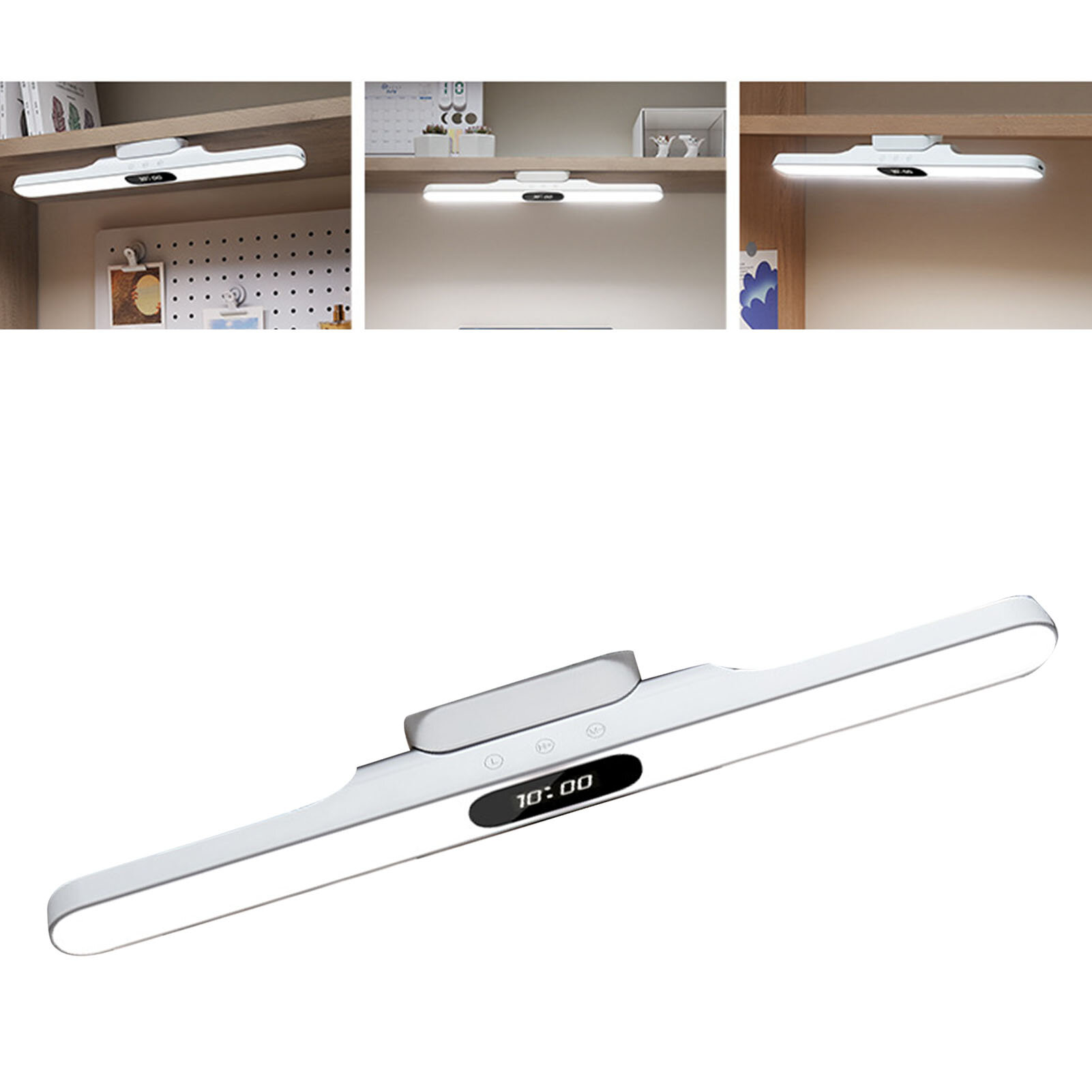 Светодиодный светильник для шкафа длиной 15,7 дюйма, магнитный, 3 режима освещения, плавное затемнение, освещение под шкафом для семейного офиса, общежития