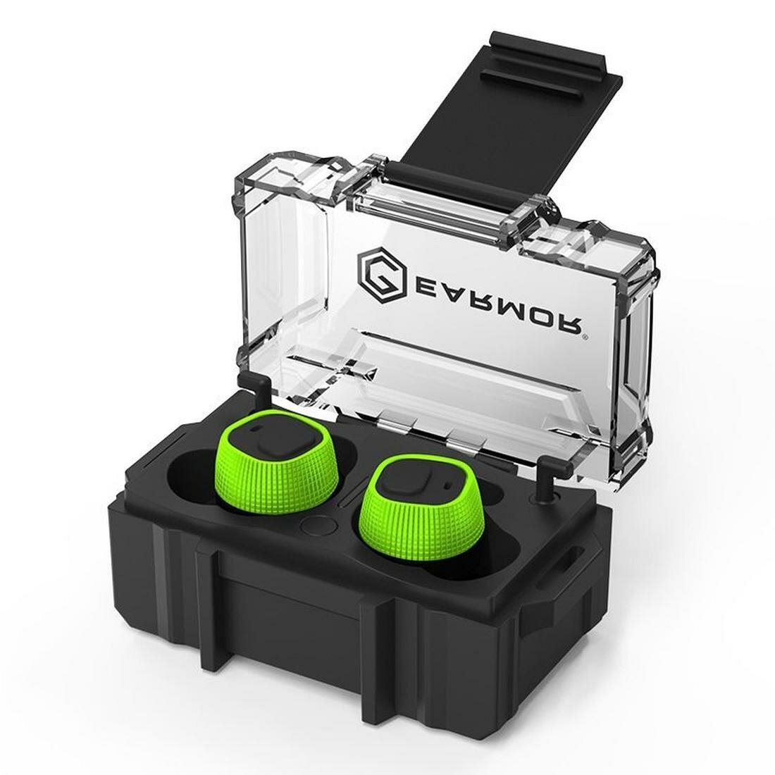 Активные беруши EARMOR M20 для стрельбы и охоты, электронные, неоново-зелёные, с шумоподавлением, без Bluetooth