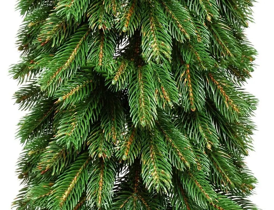 Гирлянда хвойная северное сияние, зелёная, хвоя - 100% литая PE, 180х33 см, царь елка, EverChristmas