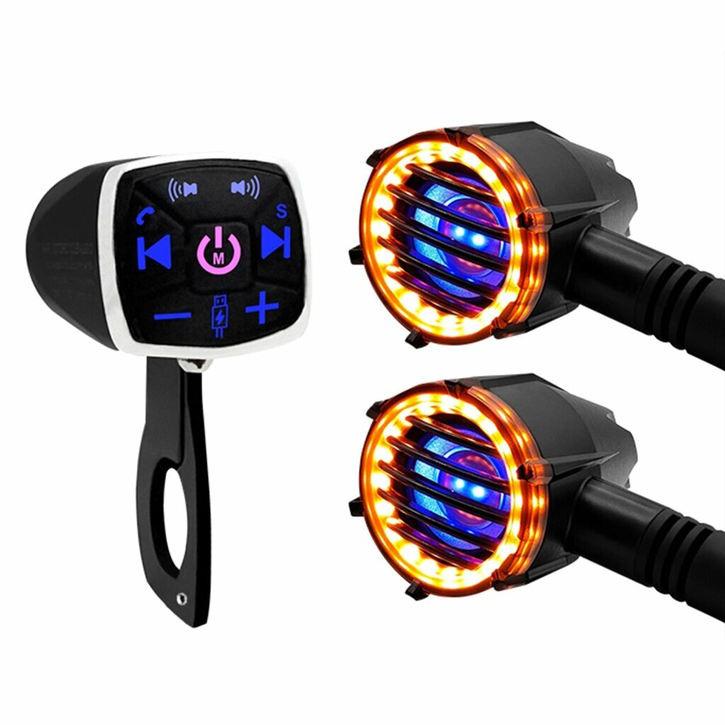 Водонепроницаемые беспроводные мотоциклы стерео динамики 2 -дюймовый крепление руля MP3 Музыкалист Music Player AudioAmplifier System