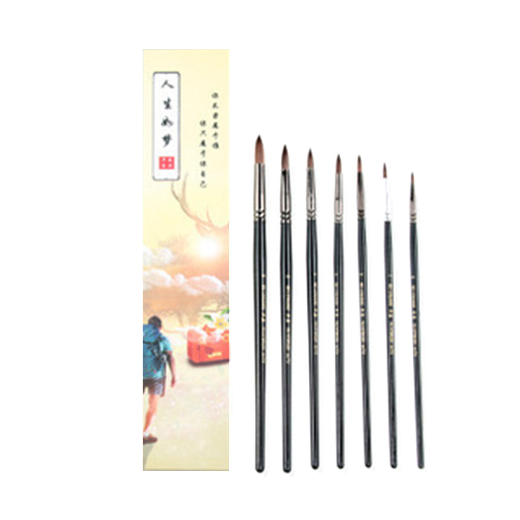 7 шт./ Упак. Портативная Акриловая Кисть Для Рисования Заостренная Кисть Художника Paint Brush
