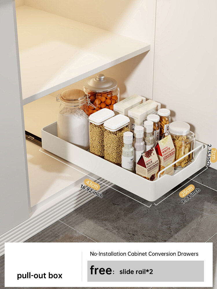 Набор для хранения, нержавеющая сталь, выдвижной ящик, белый, 25x43 дюймов