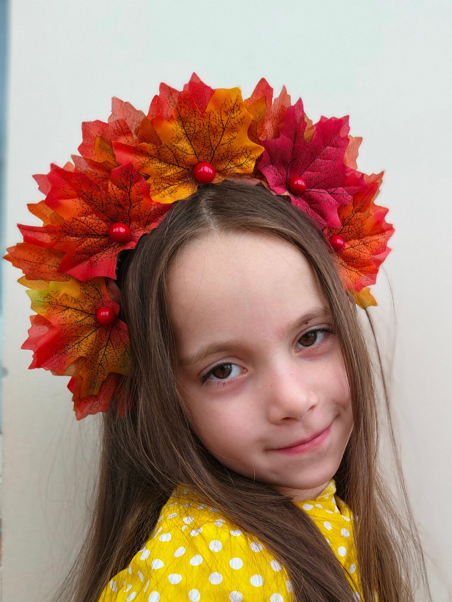 Осенний ободок с листьями для девочки. Обруч на осенний бал.