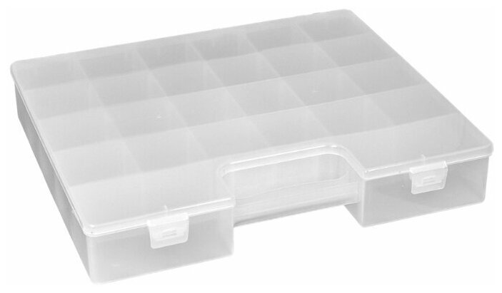 Коробка для швейных принадлежностей 26 ячеек "Gamma", 35,5x31x6 см, цвет: прозрачный, арт. ОМ-008