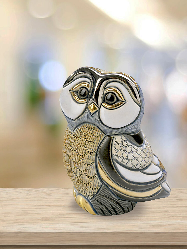 Статуэтка De Rosa "Неясыть Голубая", ручная работа, керамика, 9.5 см