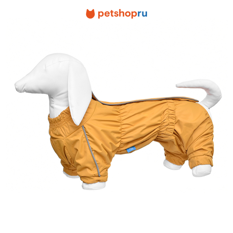 Yami-Yami одежда Дождевик для собак, горчичный, на гладкой подкладке, Такса стандартная, L